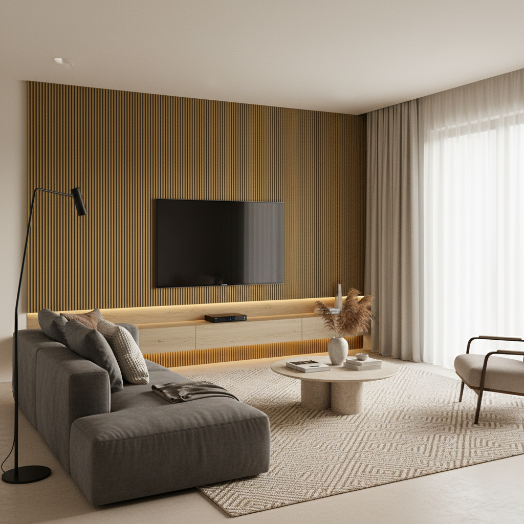 Flute Slat Wall Panel - Luxe Gold (Venetian) – Wood Panel Co